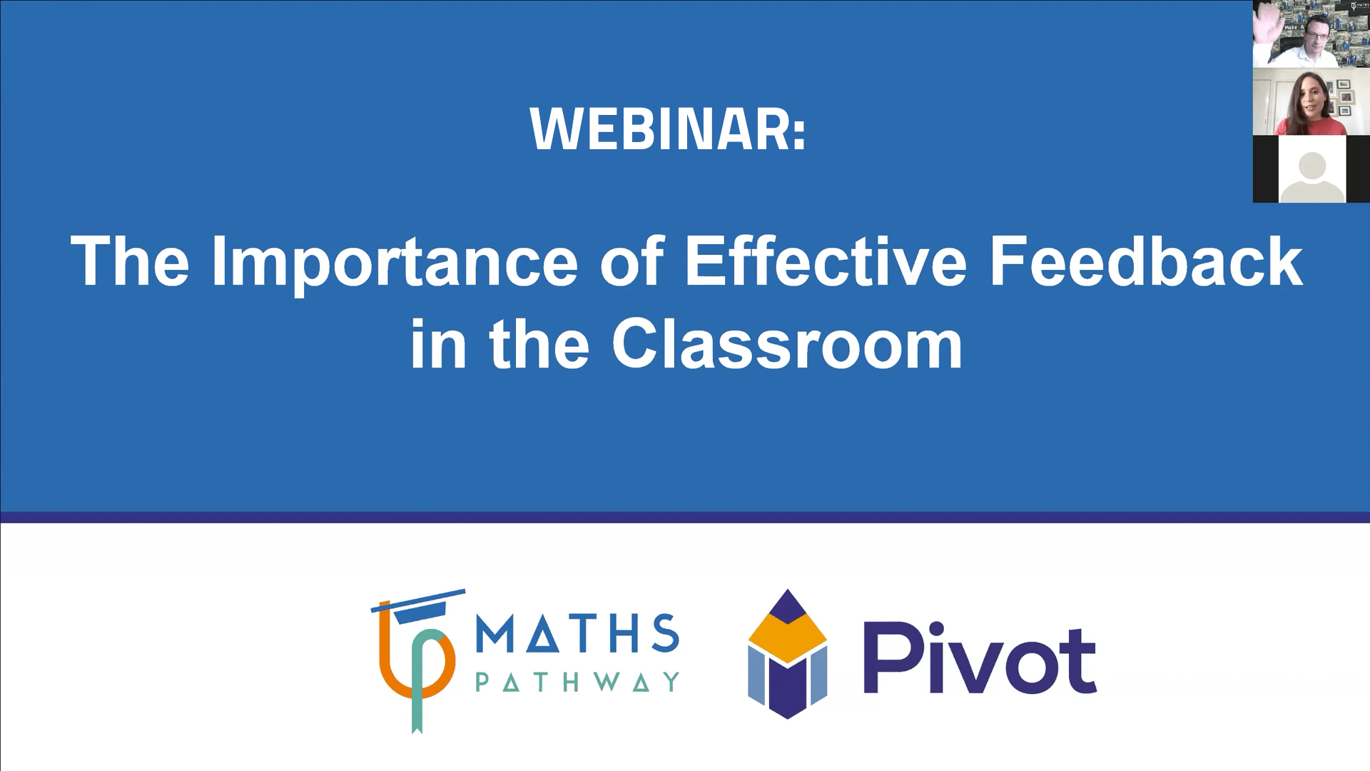 Webinar: The importance of effective feedback in the classroom - Maths ...